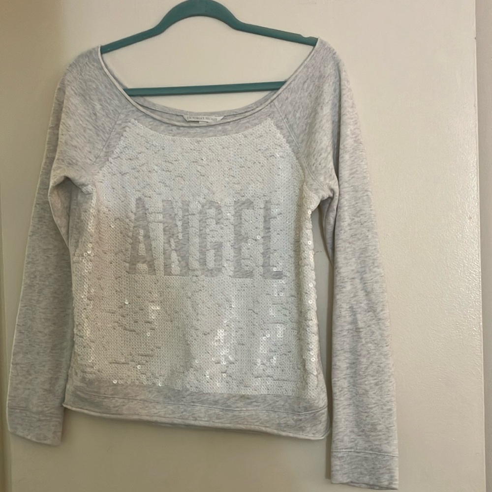 Victoria’s Secret Small Angel Sequin Sweater - Off Sh… - Gem